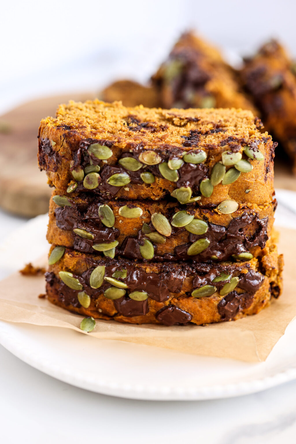Healthy Pumpkin Bread with Chocolate Chunks- Delicious & Nutritious