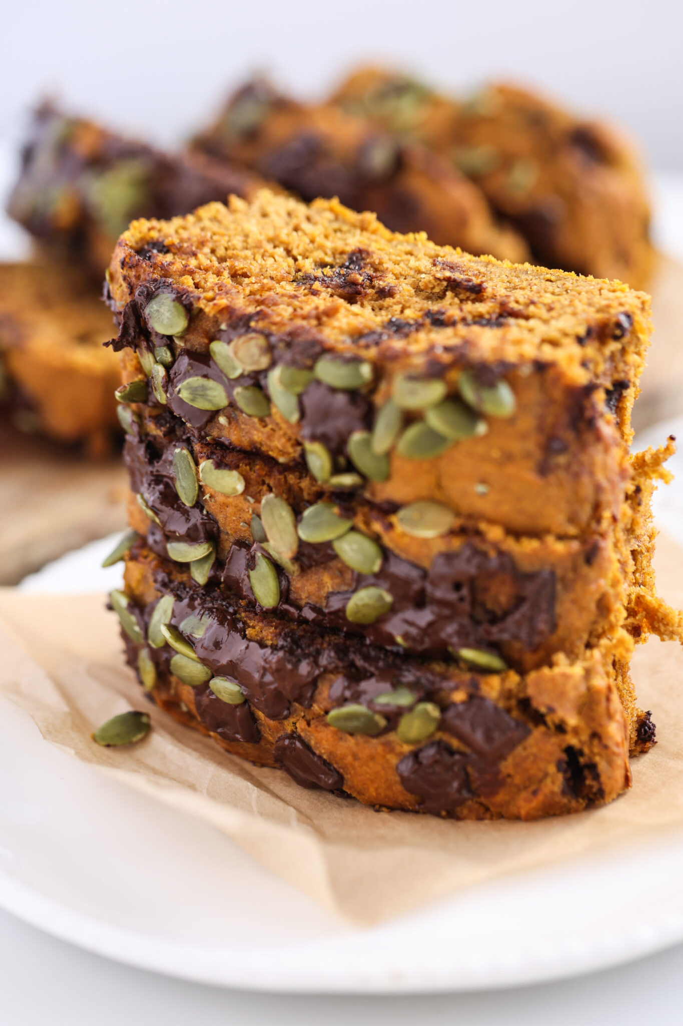 Healthy Pumpkin Bread with Chocolate Chunks- Delicious & Nutritious