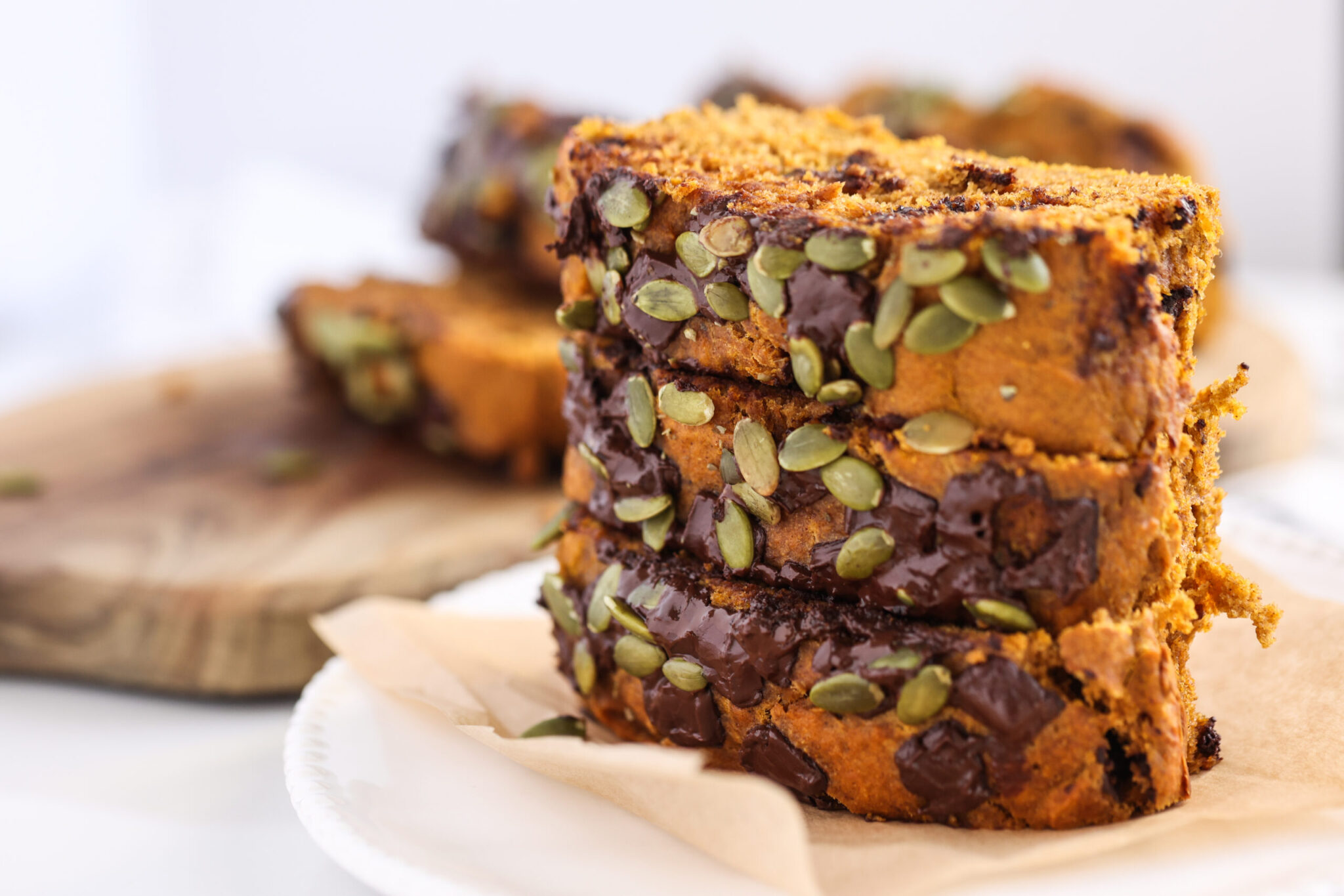 Healthy Pumpkin Bread with Chocolate Chunks- Delicious & Nutritious