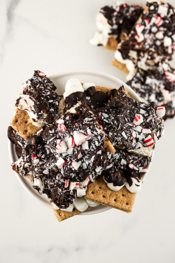 Peppermint Graham Cracker Bark with Marshmallows - "Holiday S'mores"