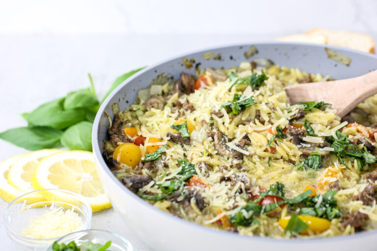 Tomato Orzotto with Ground Beef - Shaw Simple Swaps